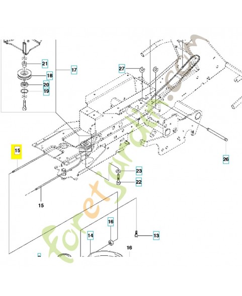 Cable rider 116 mm - Pièce de détachée Husqvarna